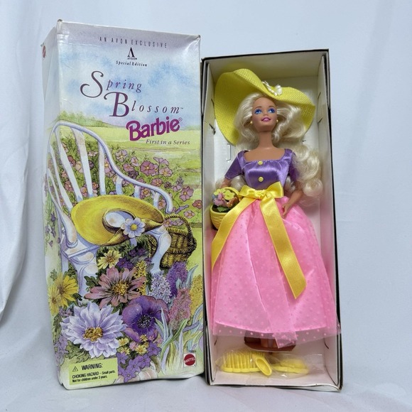 Mattel | Toys | Barbie Doll Spring Blossom First In A Series Avon ...